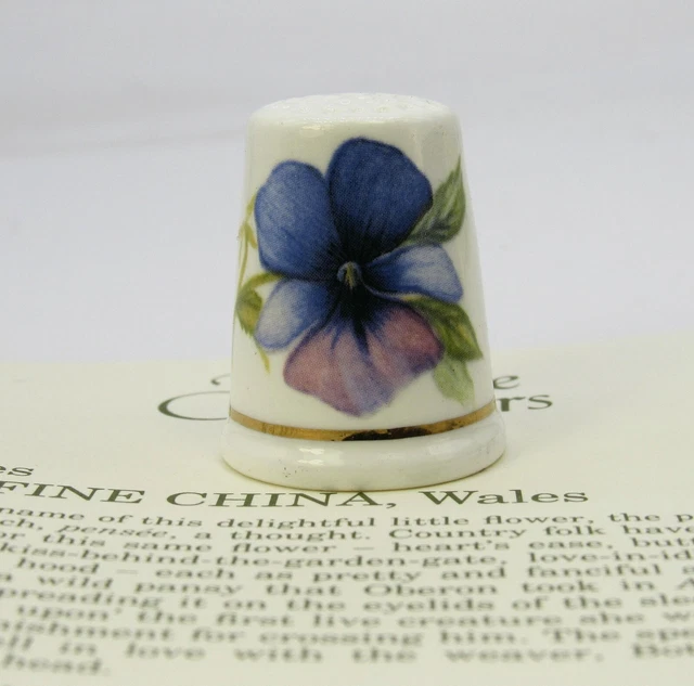 THIMBLE COLLECTORS CLUB, Pansies By Vale Fine China, Wales $9.47 ...