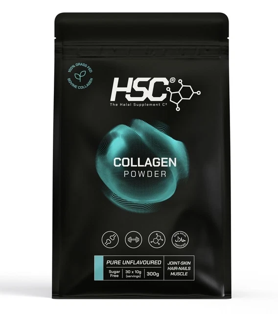 THE HALAL SUPPLEMENT Co Halal Bovine Collagen Peptides Powder 300g for ...