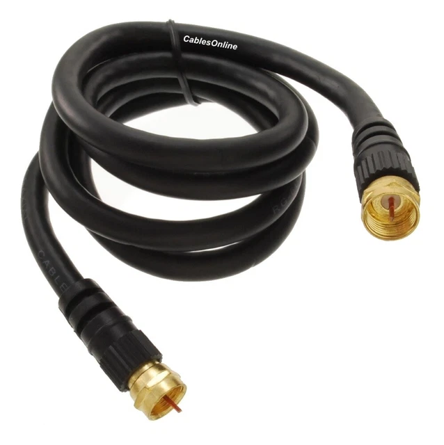 RG6 75 OHM Coax with Gold-Plated F-Type Screw-on Connectors Coaxial ...