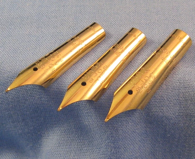 ANTIQUE DIP PEN NIB PLUME PLUMA FEDER 18ct ROLLED GOLD PERRY NIBS No24 ...