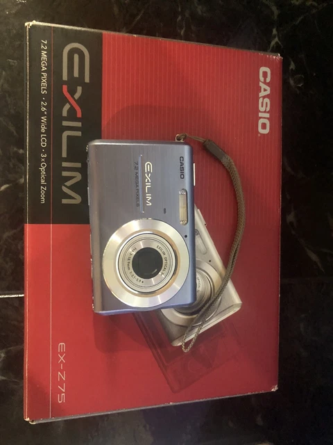 APPAREIL PHOTO CCD numérique 7,2 mégapixels CASIO EXILIM EX-Z75 batterie/chargeur/boîte/manuel ...