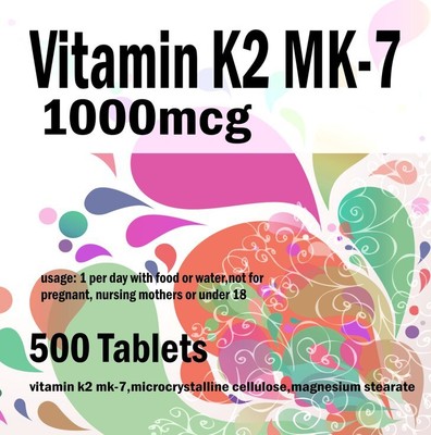 HIGH-STRENGTH VITAMIN K2 MK-7 1000mcg Tablets Natural Plus x 500 ...