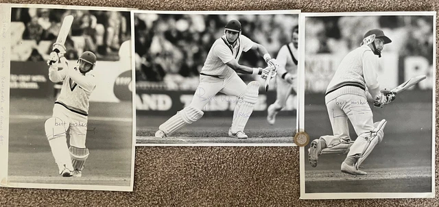 YORKSHIRE CRICKET KEVIN Sharp & Martyn Moxon Signed Press Photographs £ ...
