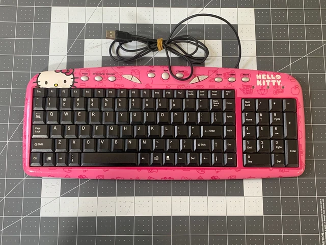 HELLO KITTY SANRIO SAKAR USB Keyboard Red 11 Internet Hot Keys Spill ...