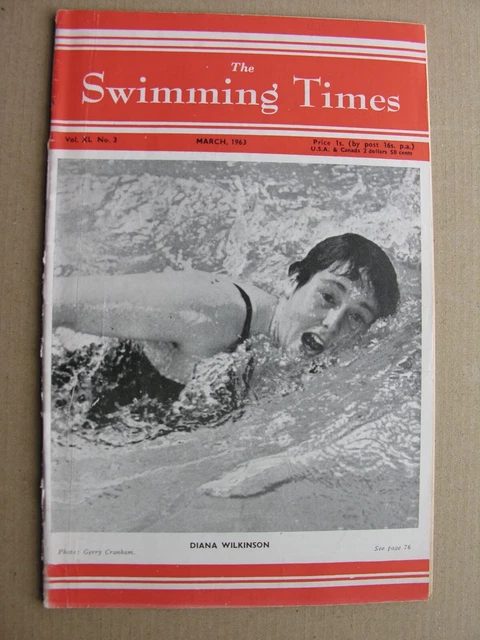 1963 SWIMMING TIMES MAGAZINE Body Grease, Diana Wilkinson, Otter ...