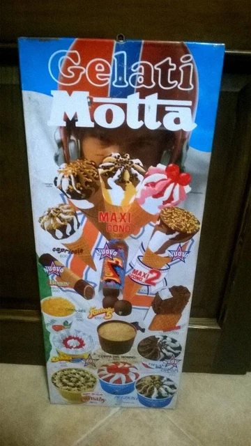 TABELLA MOTTA 70 80 insegna cartello gelati latta prezzi lire ...
