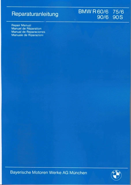MANUEL DE RÉPARATION / manuel BMW R 90 60 75/6 ; R90 R75 R60, R90S neuf ...