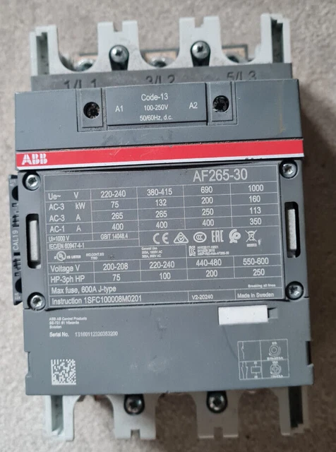 ABB CONTACTOR AF265-30 £550.00 - PicClick UK