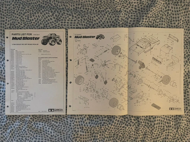 TAMIYA ORIGINAL EXPLODED Diagram Parts Guide Mud Blaster 58077 £11.94 ...