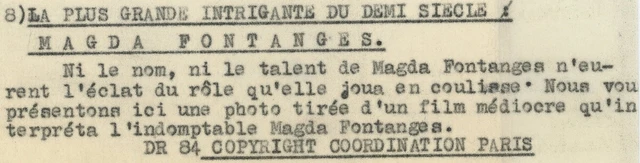 MAGDA FONTANGES, ACTRICE et journaliste. Maîtresse Mussolini ...