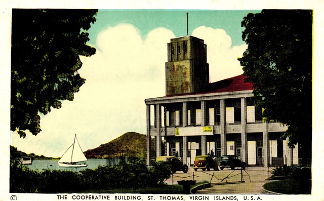 POSTCARD THE COOPERATIVE building, St. Thomas, Virgin Islands, USA $5. ...