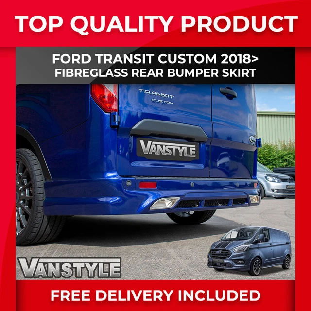 FITS FORD TRANSIT Custom 18> Rear Bumper Skirt Spoiler Valance Splitter ...
