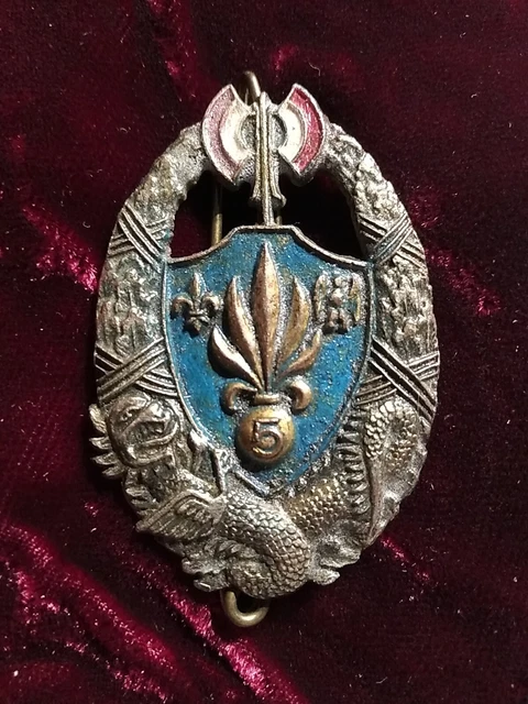 RARE : 5ÈME Régiment étranger d'infanterie. Créé en 1942 . 49x33mm ...