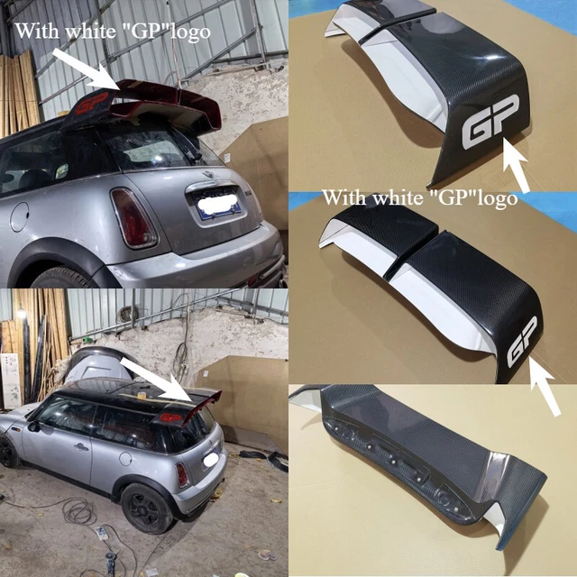 FOR MINI COOPER S R50 R53 FRP Unpainted +Carbon Fiber Rear Roof Spoiler ...