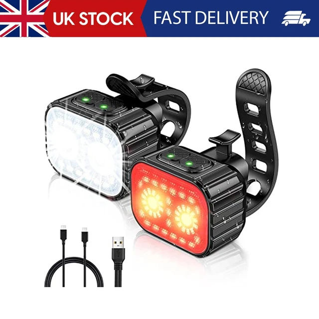 CIRYCASE BIKE LIGHTS Front and Back, Super Bright Bicycle Lights USB ...