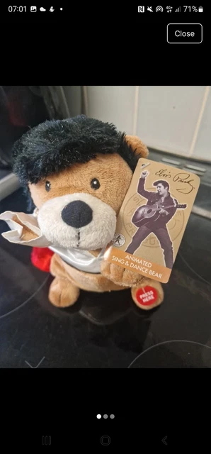 BLUE MUSICAL, ANIMATED Elvis Presley teddy bear sings Love Me Tender ...