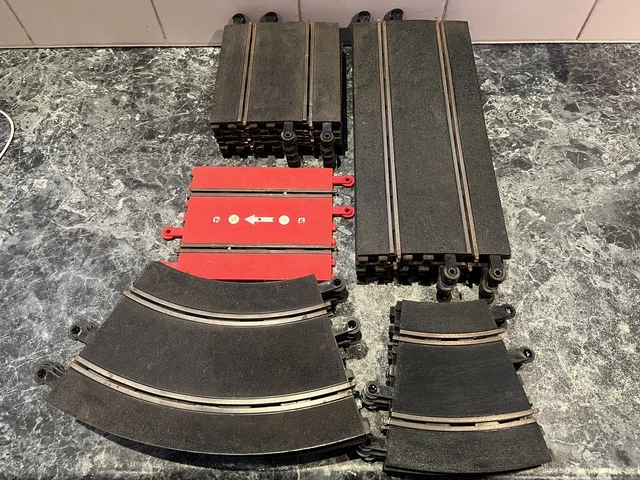 VINTAGE SCALEXTRIC 25 Piece Lot Track Lap Counter Corners Straights $67 ...