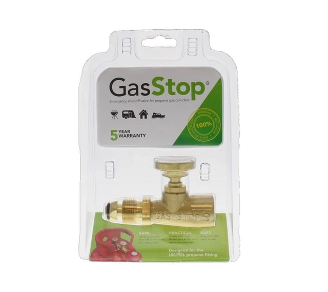 GAS STOP EMERGENCY Shut-Off Valve Propane LPG Gas Caravan Motorhome ...