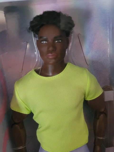 BARBIE SIGNATURE LOOKS Ken Fashion Doll Black Curly Hair Muscle Boy #25 ...