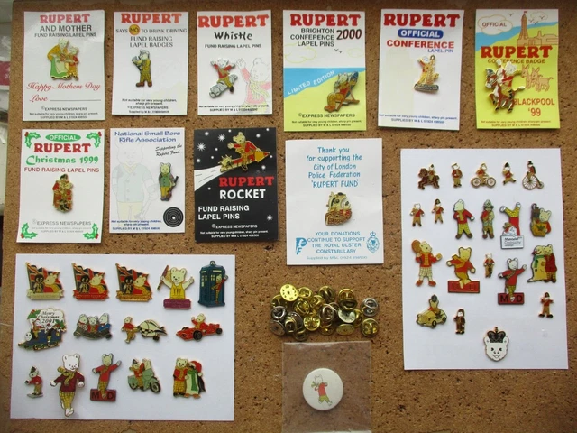RUPERT THE BEAR Comic Strip Cartoon V RARE VINTAGE JOB LOT BUNDLE Pin ...