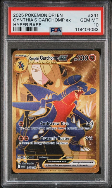 2025 POKEMON DRI En-Destined Rivals Hyper Rare #241 Cynthia's Garchomp Ex Psa 10 $173.25 ...