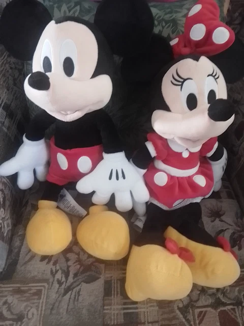 DISNEY MICKEY AND Minnie Mouse Pair Approx 19" Soft Plush Toys £22.03 - PicClick UK