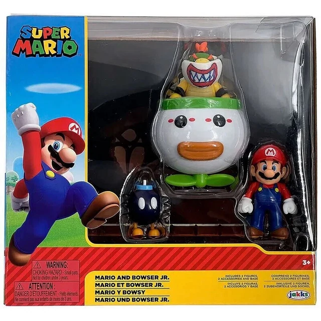 SUPER MARIO: MARIO and Bowser Jr Figures With Clown Car Playset £20.00 ...