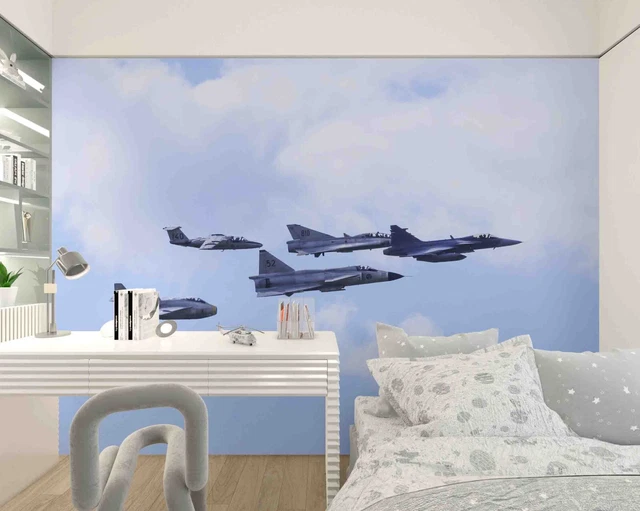 3D SKY CLOUD Airplane Wall Murals Wallpaper Murals Wall Sticker Wall 40 ...