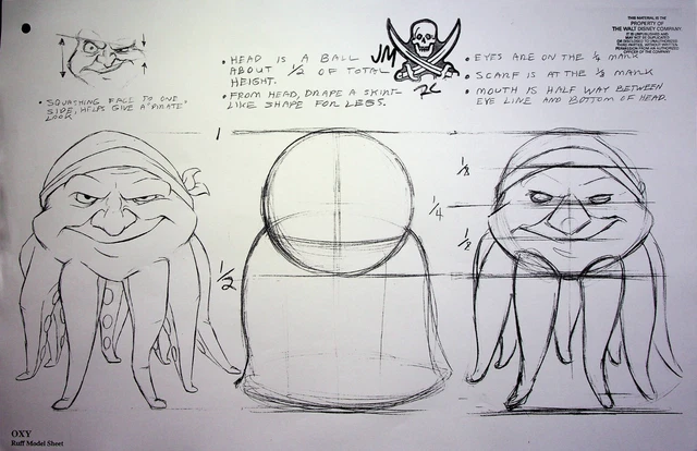 TREASURE PLANET PRODUCTION Animation Character Layout Model SHEET COPY ...