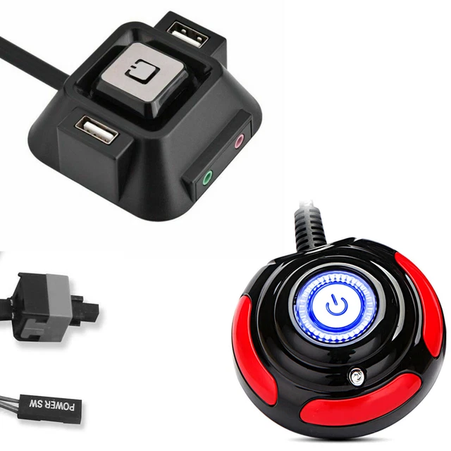 DESKTOP COMPUTER PC Power Supply on off Reset Push Button Switch Cable ...