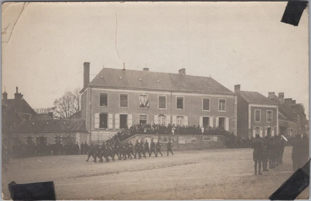 HISTORIC MOMENT TOWN Square Military Parade WW1 France Flags RPPC ...