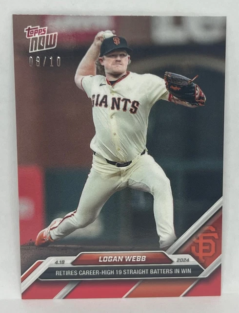 2024 Topps Now 93 Logan Webb San Francisco Giants Rosso Parallelo 08