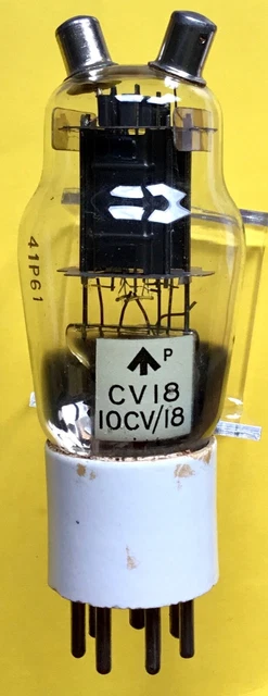 MILITARY SPEC CV18 = VT61, DET19, RK34 double triode, NOS, NIB. Fully ...