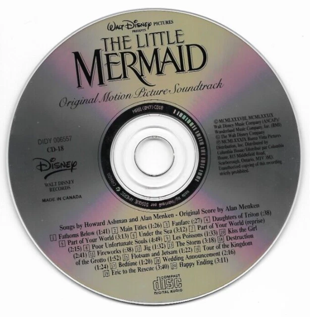 DISNEY'S THE LITTLE Mermaid Original Motion Picture Soundtrack CD 1999 ...
