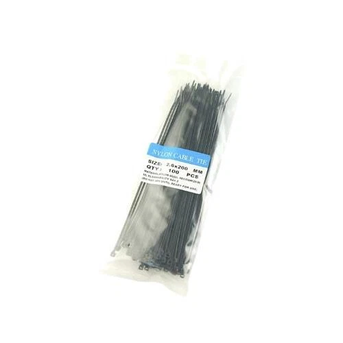 COLLIERS DE SERRAGE rilsan nylon couleur noir par sachet de 100 long. 2 ...