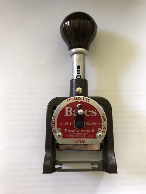 VINTAGE BGC BATES Numbering Machine, 6 wheels, four functions, self ...