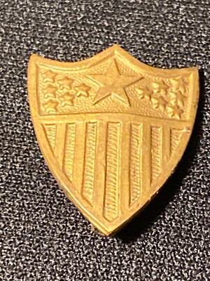 WW1 US ARMY Officer Adjutant General’s Corps AGC Solid Brass Shield Pin ...