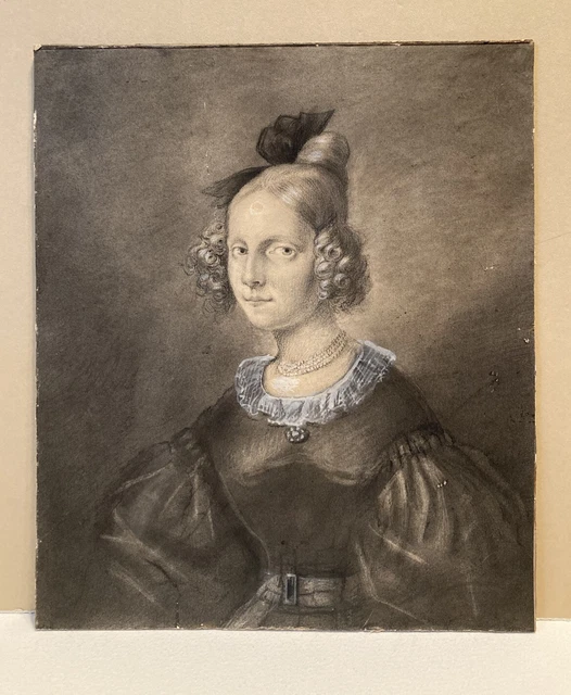 OLD MASTER ORIGINAL Portrait Drawing Of Princess Of Orleans Belgium ...