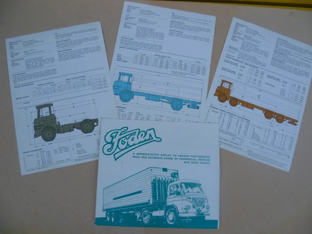 1970 / 71 VINTAGE FODEN COLOUR PHOTOGRAPH BROCHURE 27"x 20" + 3 ERF ...