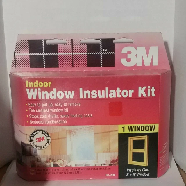 3M INDOOR WINDOW Insulator film Kit-Insulates 3’ X 5’ Window-new ...