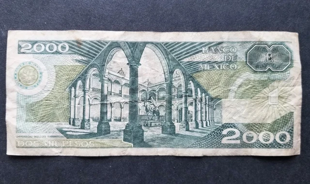 MEXICO 2000 THOUSAND / Dos Mil PESOS Banknote 1987 # 86 b Paper Note ...