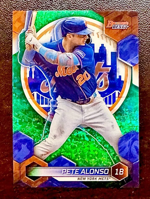 PETE ALONSO 2023 Bowman's Best mini réfracteur diamant vert #/99 Mets ...