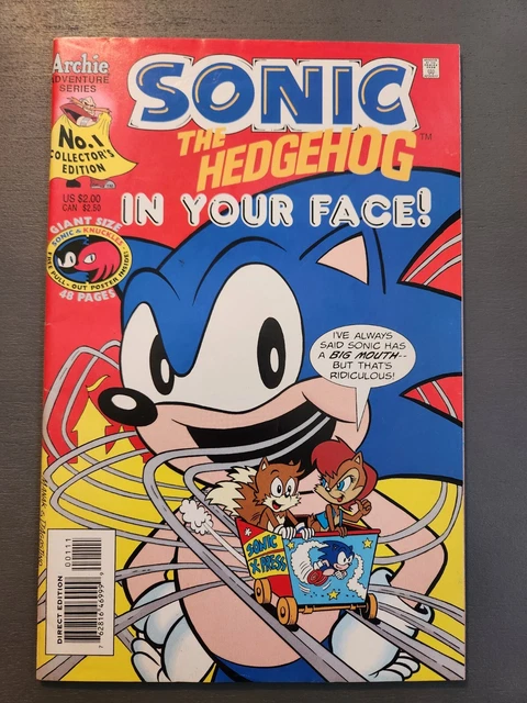 SONIC THE HEDGEHOG In Your Face 1 Archie Adventure Series 1995 ...