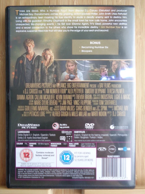 I AM NUMBER FOUR (Touchstone UK DVD 2011) Timothy Olyphant AS NEW! (5 ...