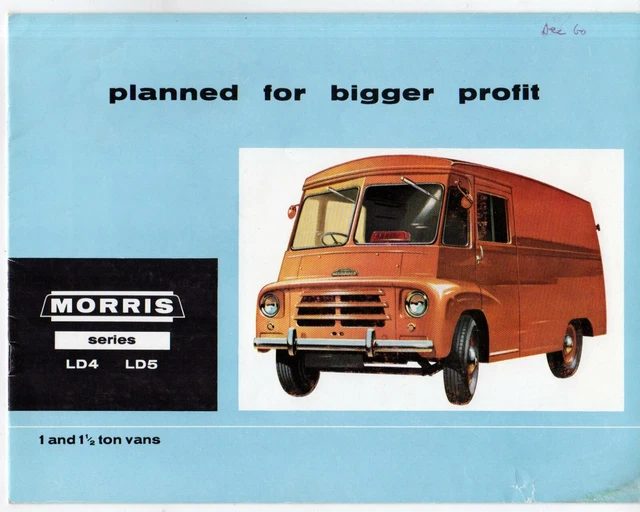 MORRIS LD 1 & 1.5 Ton Vans 1960-61 UK Market Sales Brochure LD4 LD5 £36 ...