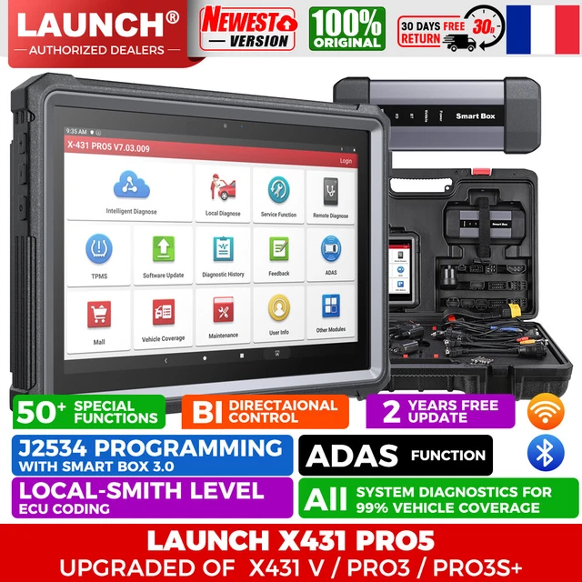 LAUNCH X431 PRO 5 Valise Diagnostic de Programmation J2534 ECU Systèmes ...