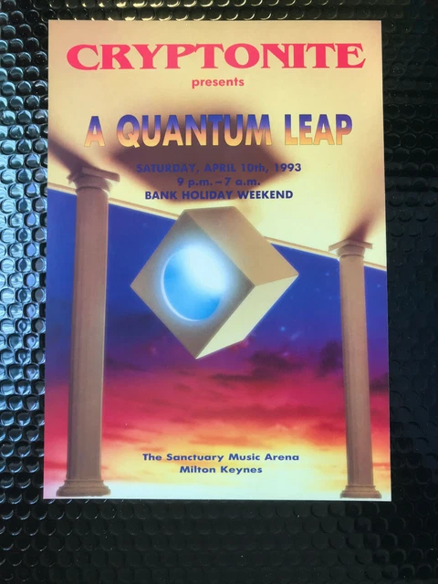 CRYPTONITE - A quantum leap - A4 rave flyer 1993 £3.50 - PicClick UK