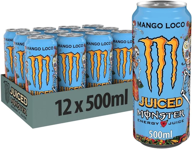 MONSTER ENERGY DRINK Mango Loco Juice 12 x 500ml Cans ( Limited Edition ...