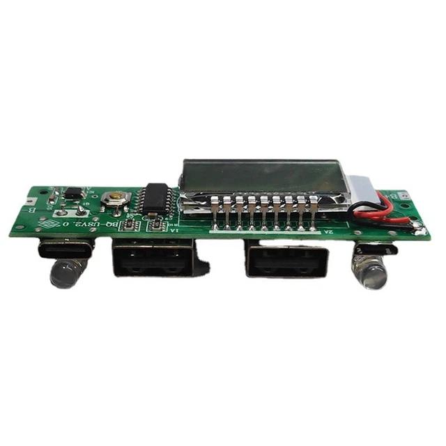 LITHIUM BATTERY Board LED Dual USB 5V 2.4A Circuit Board Micro/Type-C ...