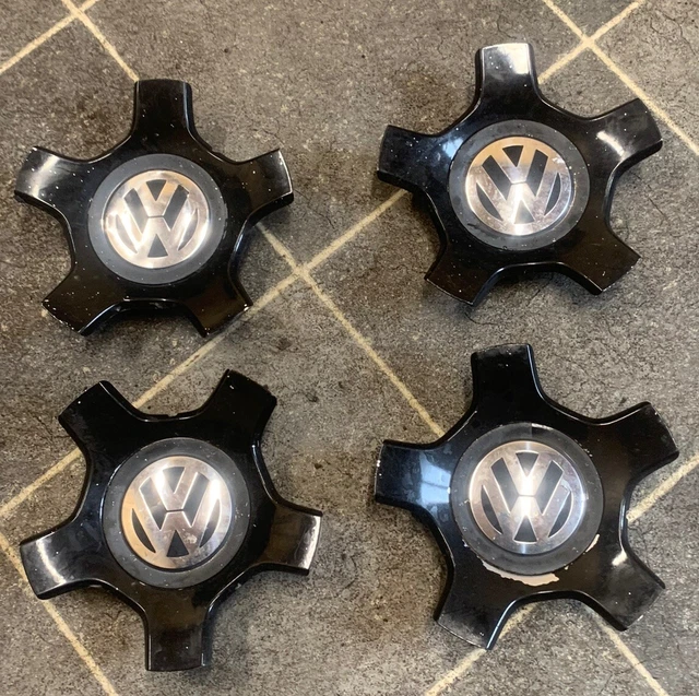 VW GOLF MK5 R32 2005-2009 Alloy Wheel Centre Hub Caps Set Of 4 Black ...